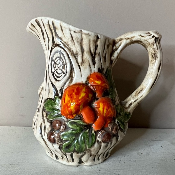 Vintage | Dining | Vintage 7s Woodland Toadstool Pottery Small Pitcher ...